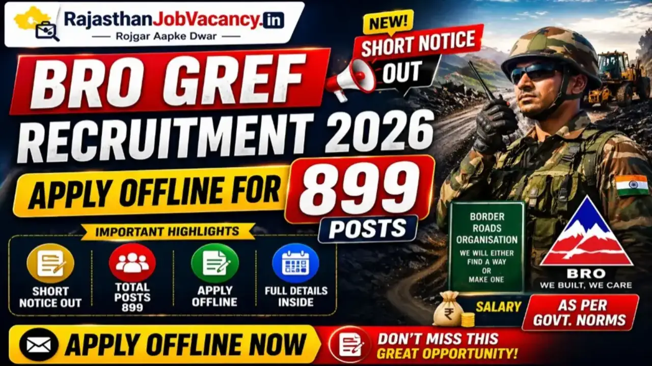BRO Vacancy 2026: सीमा सड़क संगठन भर्ती का 899 पदों पर 10वीं पास के लिए ...